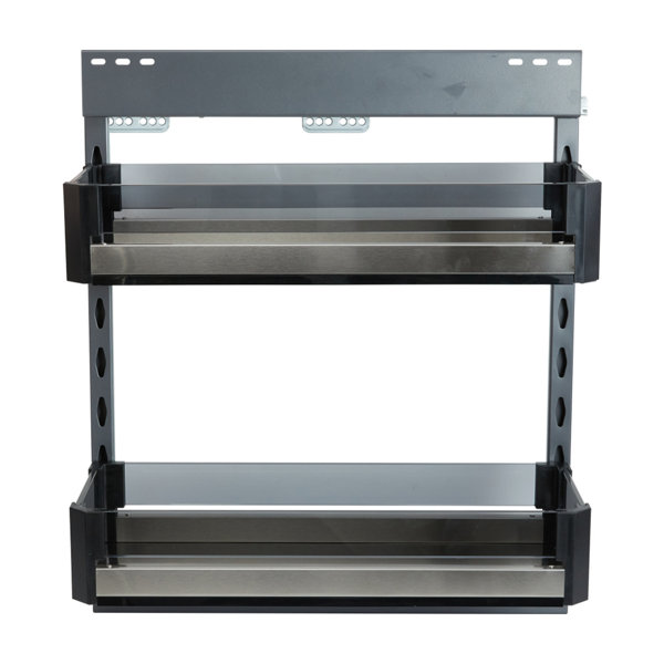 Ivy Bronx 2-Tier Kitchen Pull Out Glass Shelf for Cabinet | Wayfair.co.uk