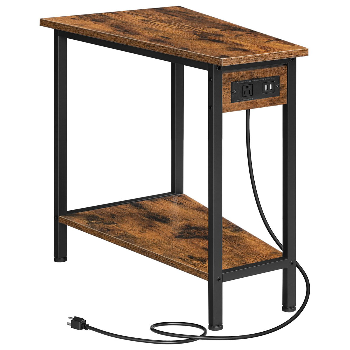 17 Stories Wedge End Table With Charging Station, Recliner Wedge Side ...