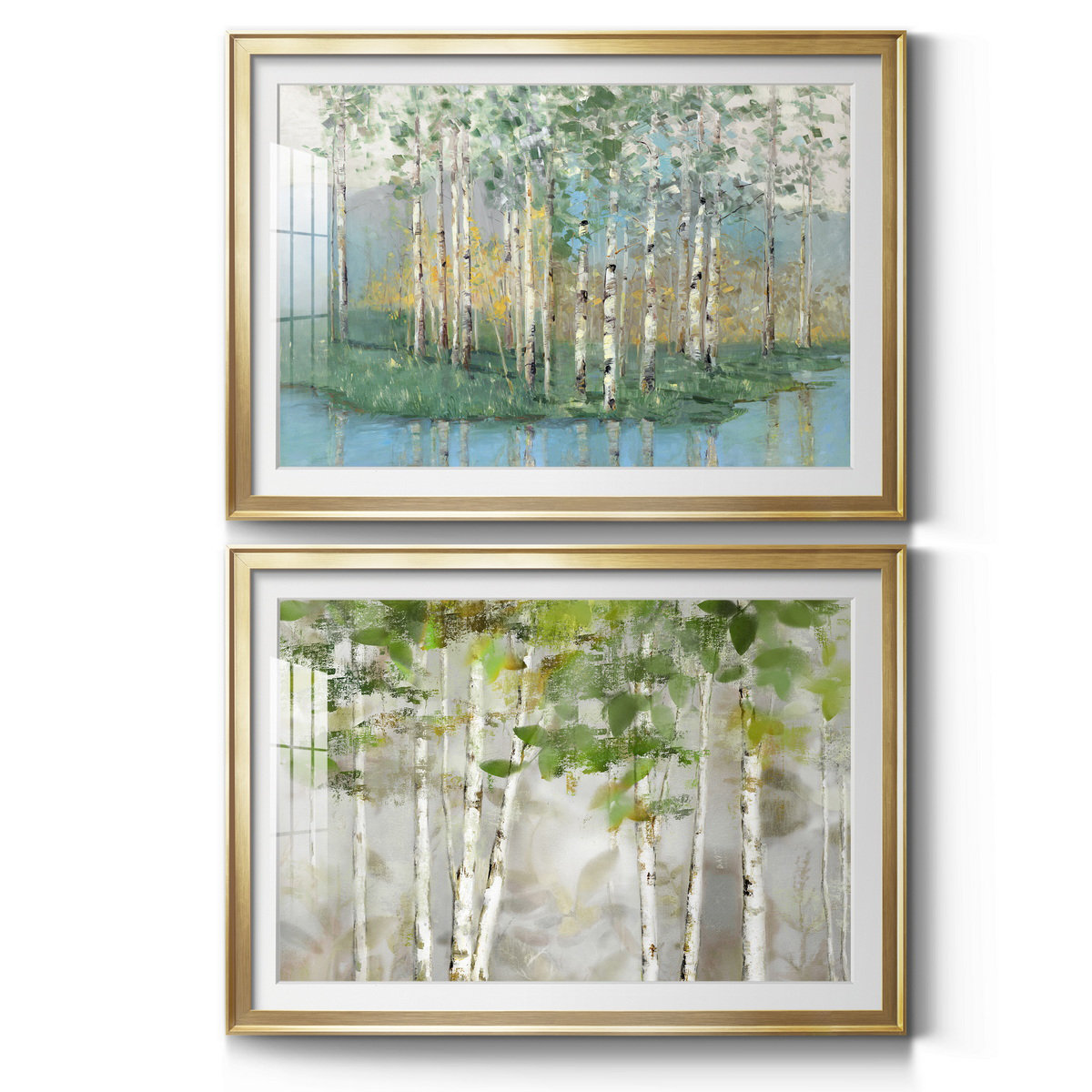 Loon Peak® Birch Reflections Revisited - 2 Piece Print | Wayfair