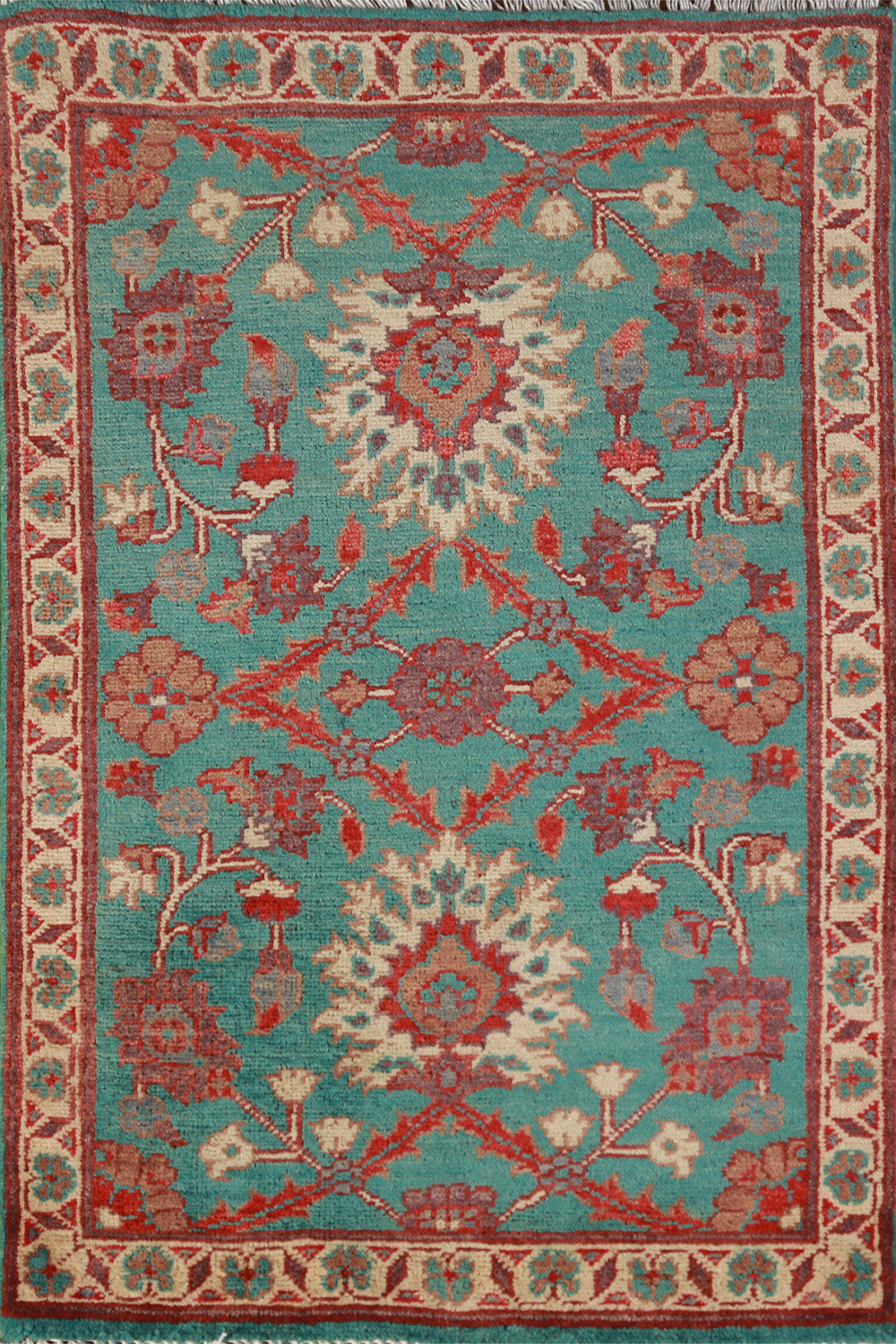 Bungalow Rose Turquoise Kazak Oriental Foyer Rug 2x3 | Wayfair