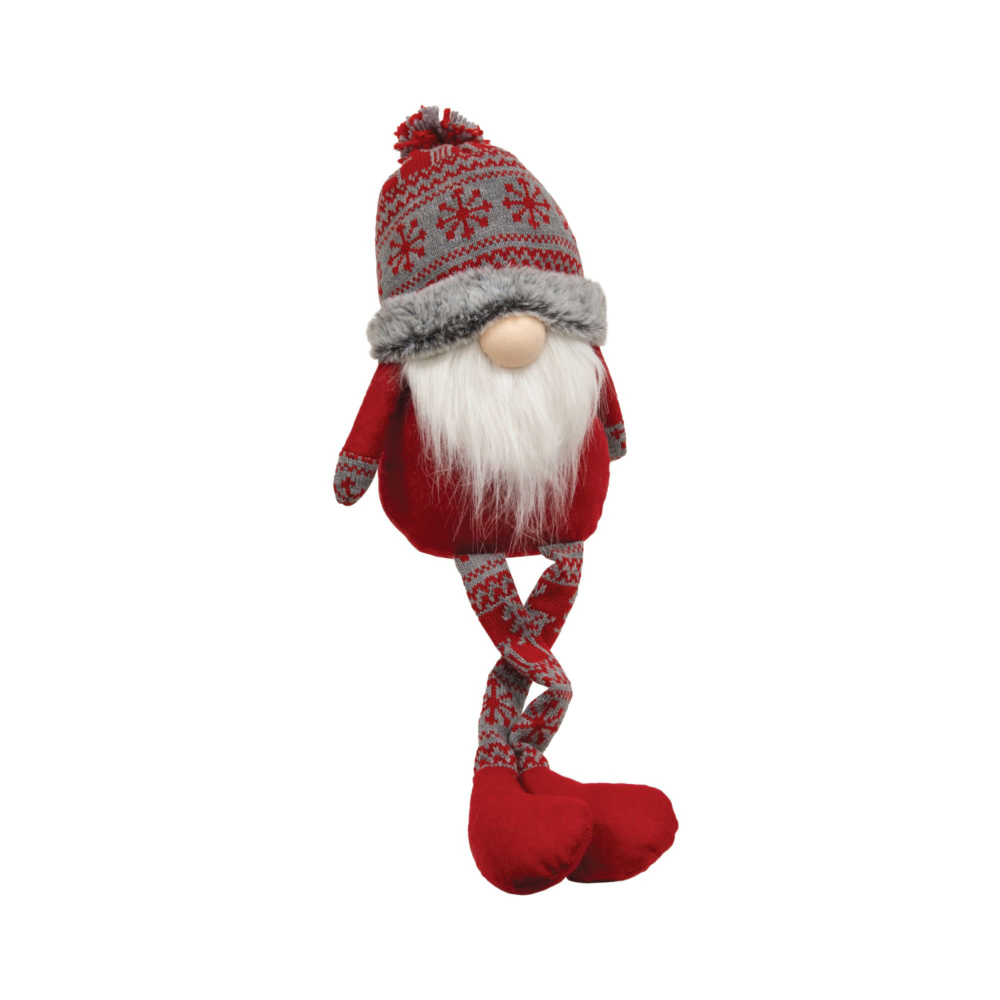 The Holiday Aisle® Large Nordic Snowflake Beanie Hat Dangle Leg Gnome ...
