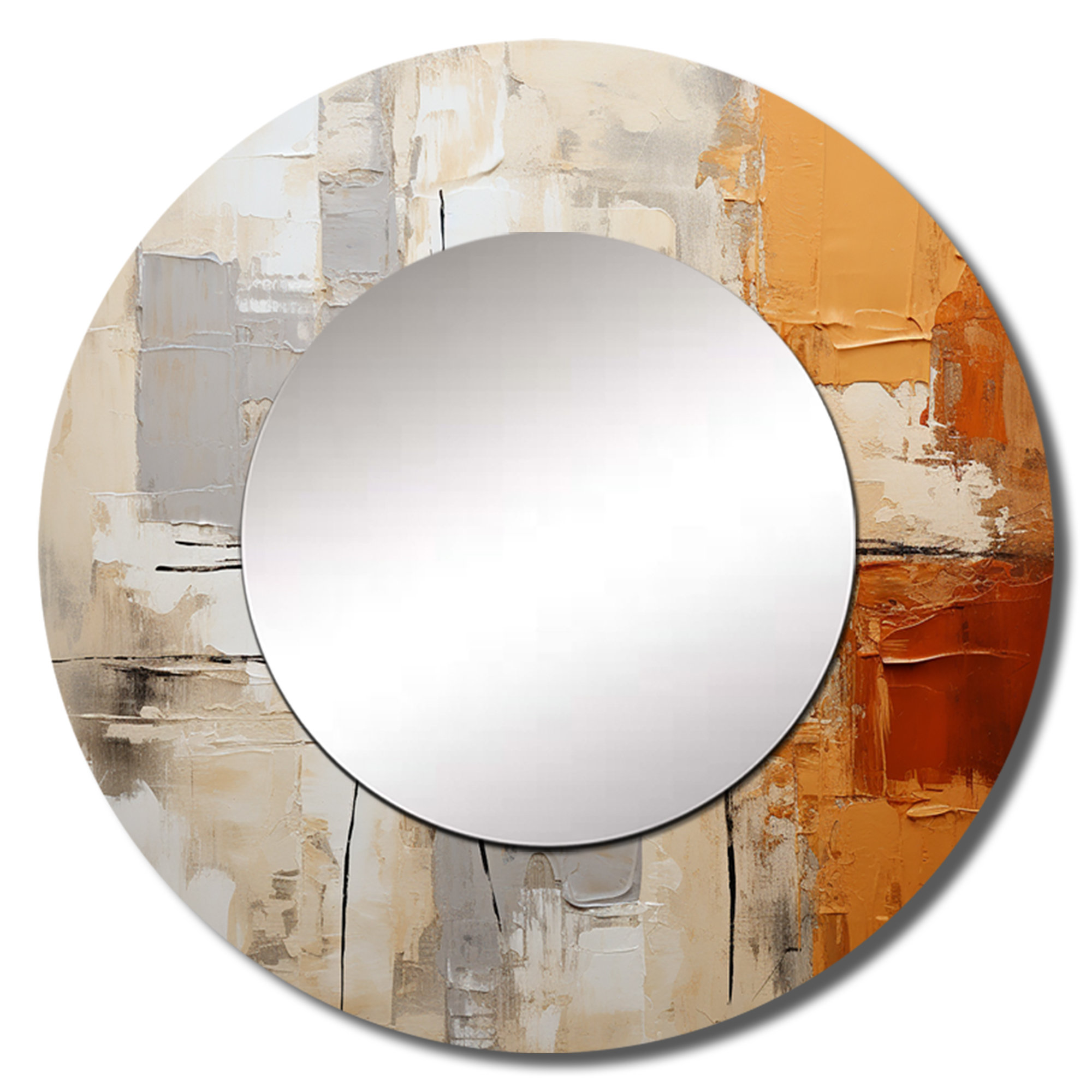 East Urban Home Purva Grey Yellow Orange Impressions - Abstract ...