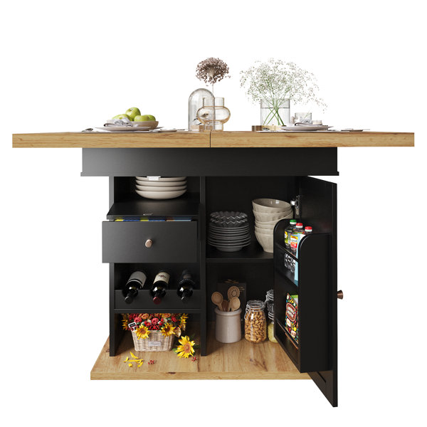 Latitude Run German-Engineered Extendable Dining Table - Dual-Leaf ...