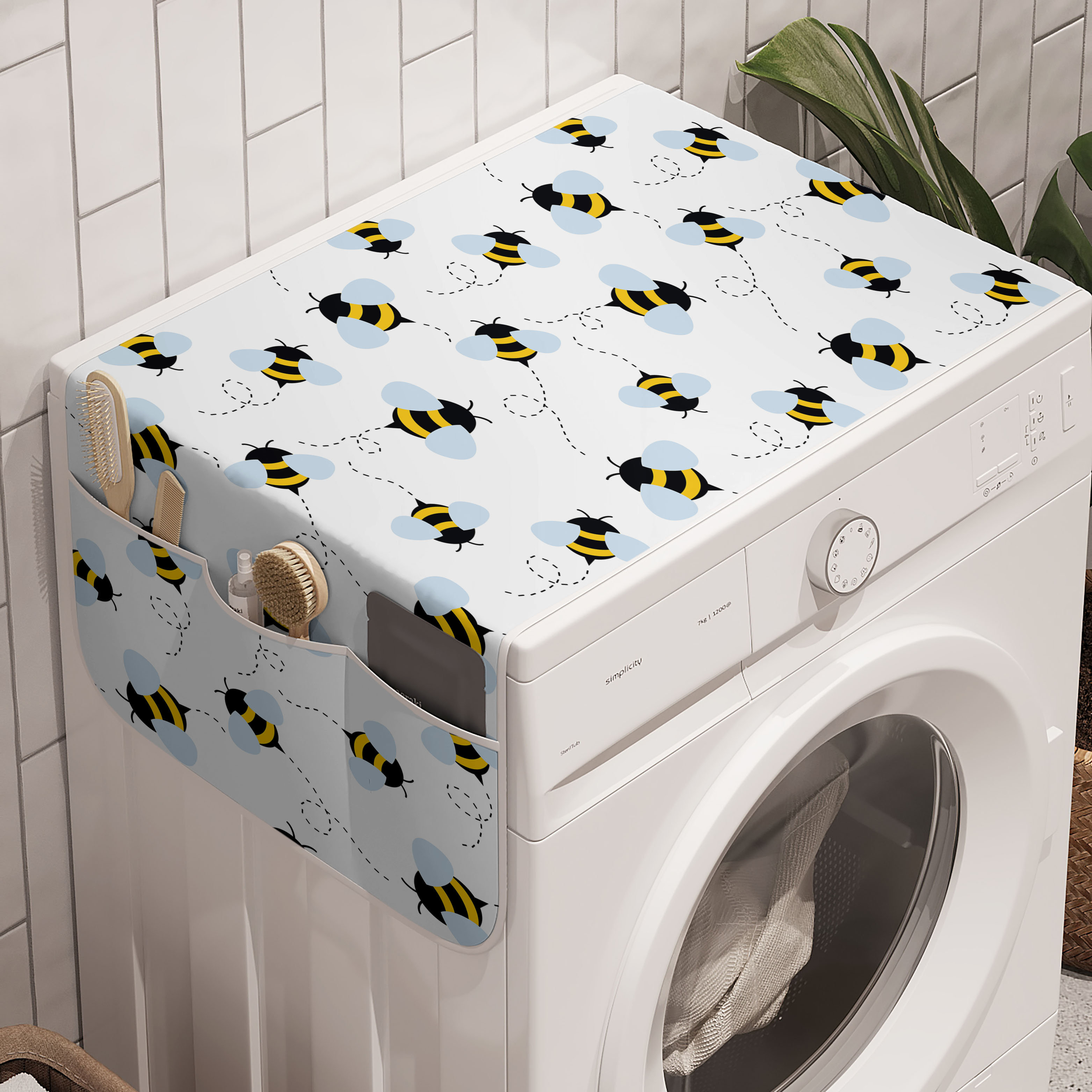 East Urban Home Bee Washing Machine Organizer Pack of 2 47" x 18.5 ...