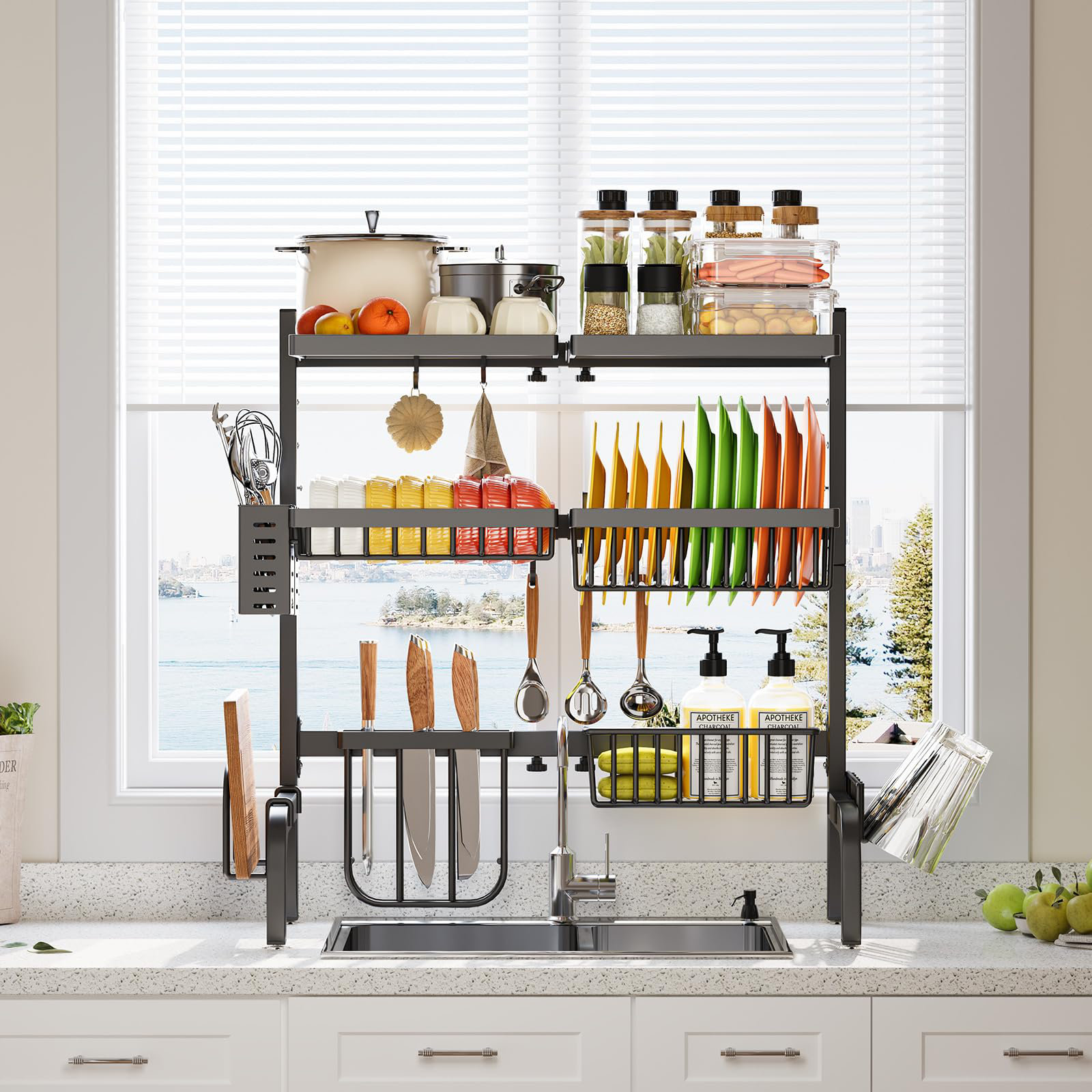 MASMIO Adjustable Over Sink Dish Drying Rack | Wayfair