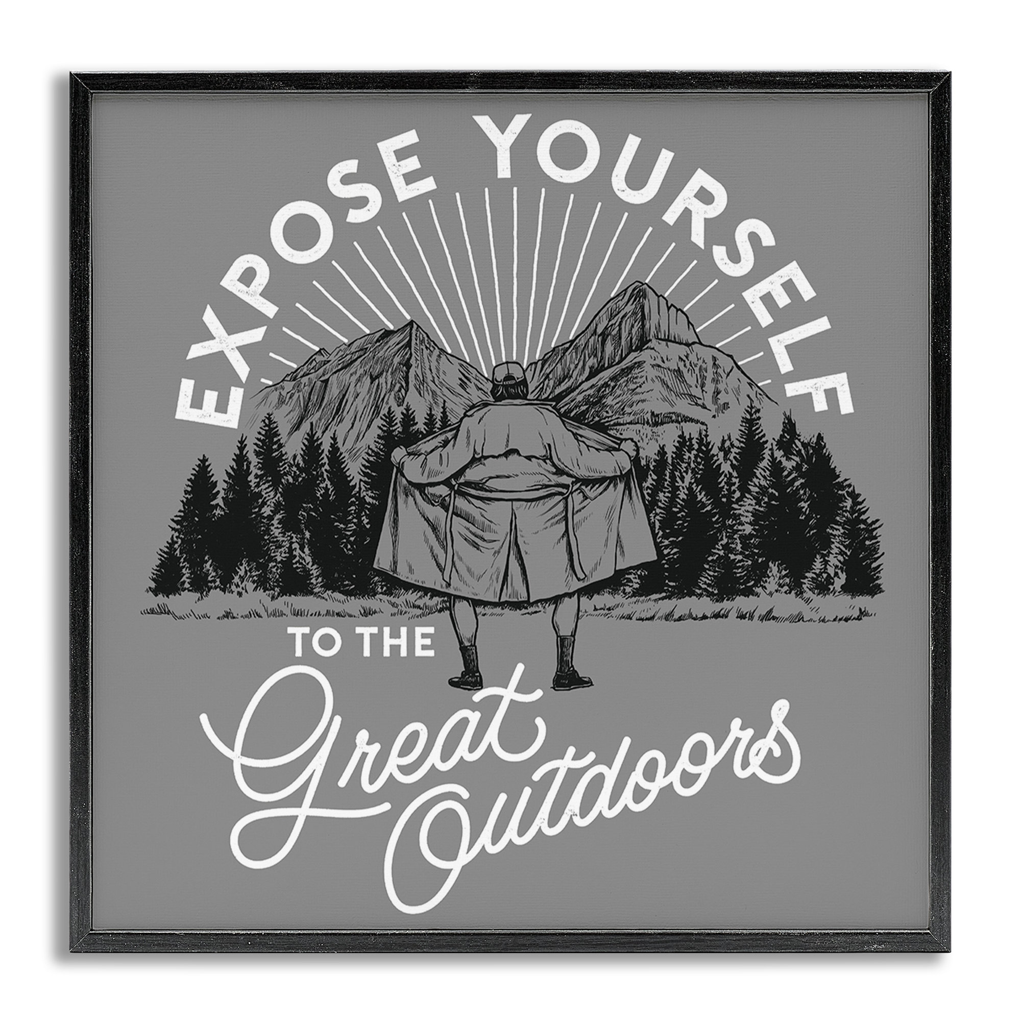 George Oliver Expose Yourself Funny Framed Giclee Art by Jedco Brands ...