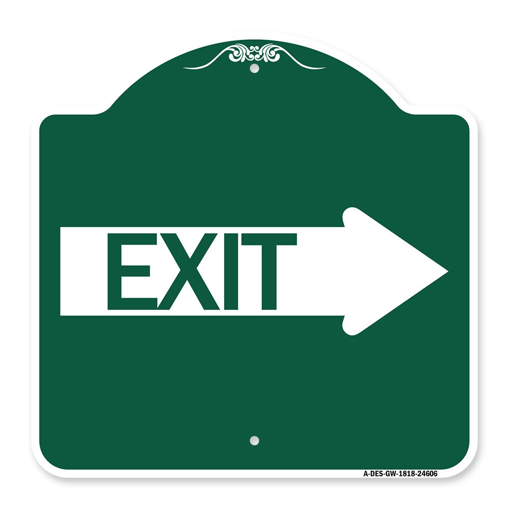 Signmission Designer Series Sign - Exit (With Right Arrow) | Green ...