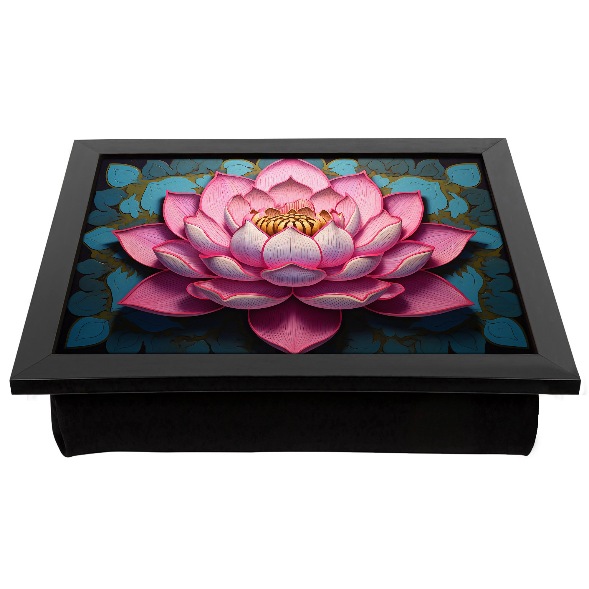 17 Stories Lotus Flower Art Deco Lap Tray with Cushion | Wayfair.ie