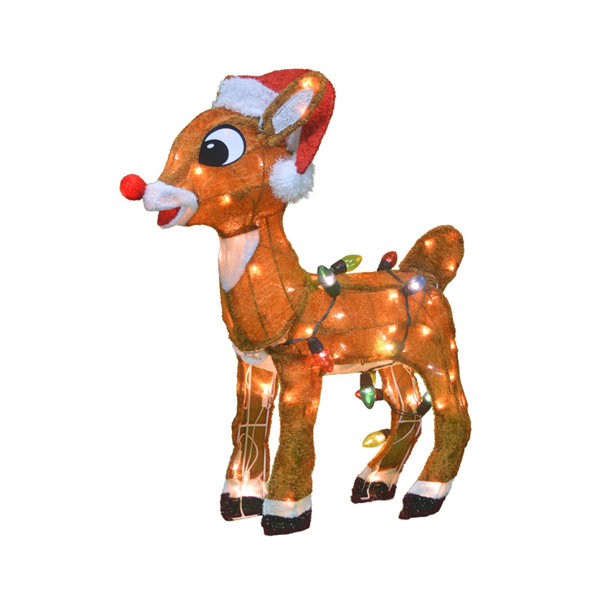The Holiday Aisle® 24-Inch 3D Pre-Lit Rudolph with C9 Light Strand - 80 ...