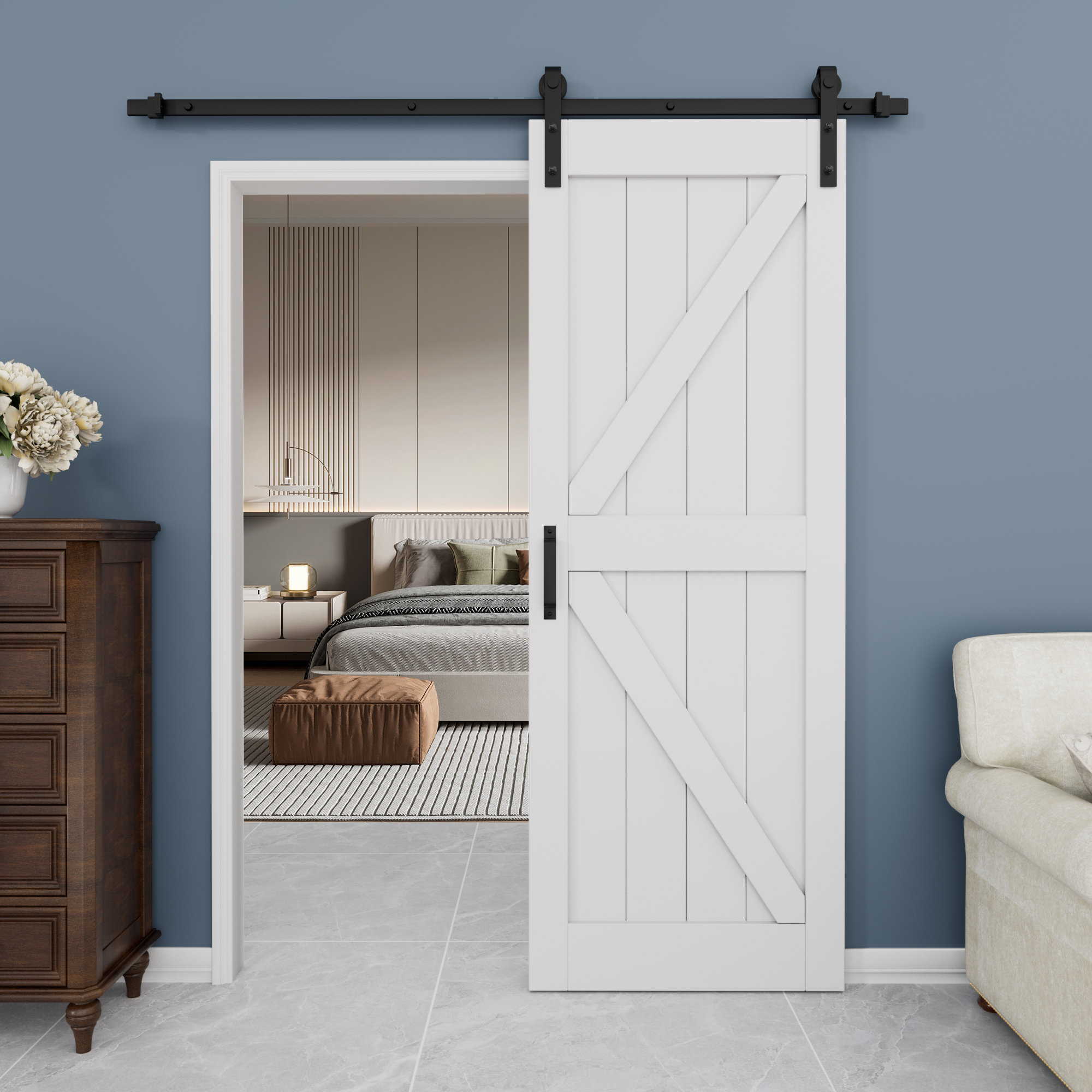 HOZONE Interior K shape Solid Manufactured Wood with Installation ...