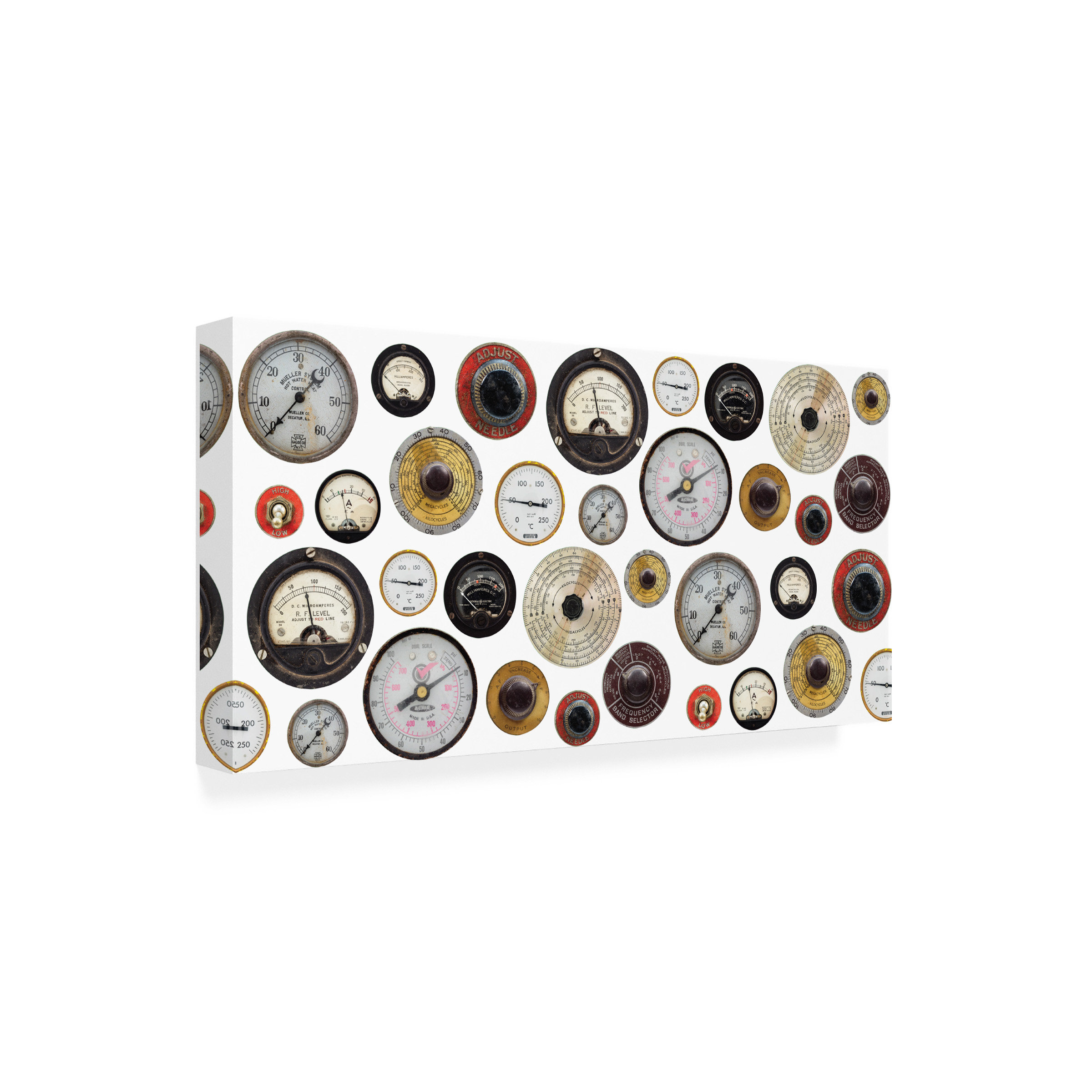 Winston Porter Gauges Meters Switches On Canvas by RetroPlanet Canvas ...