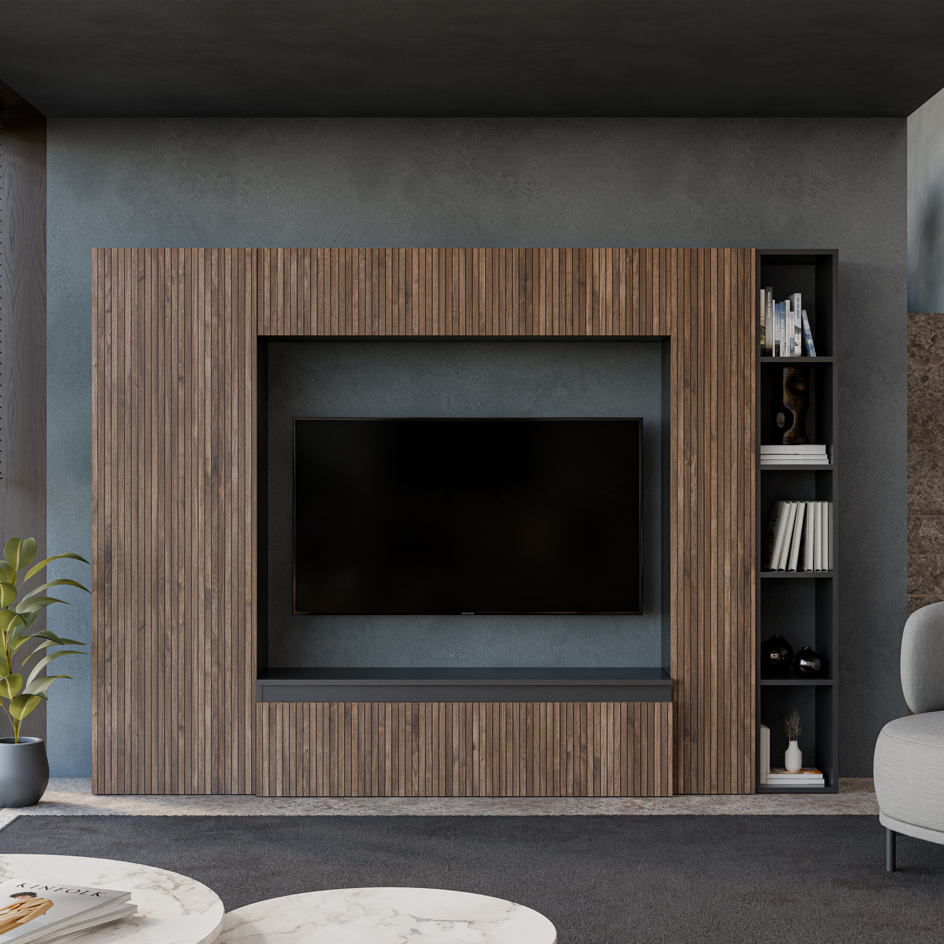 Brayden Studio Evora Moduler Modern TV Unit Wall Mount – Customizable ...