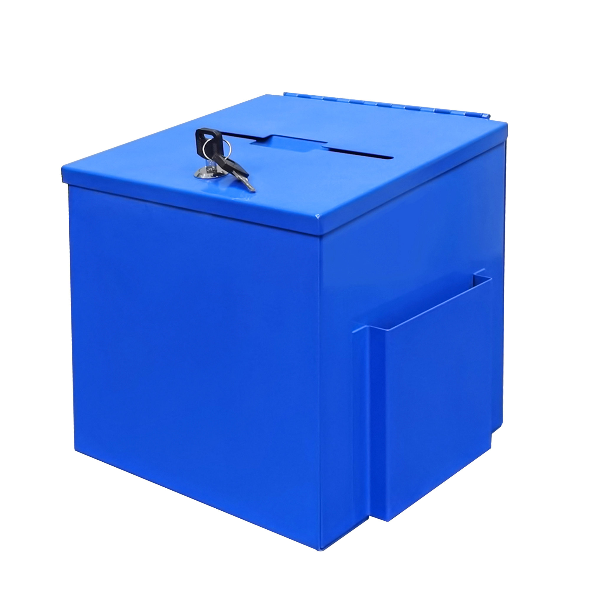 Fixturedisplays® 8.6 X 8 X 9.4" Car Key Drop Box Blue Metal Donation ...