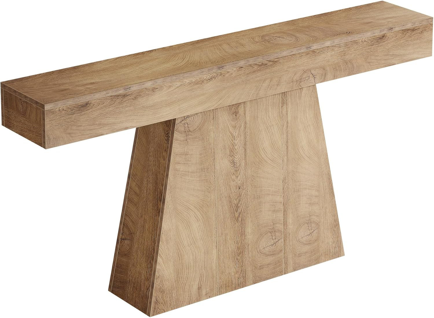 Loon Peak® 63" Console Table, Farmhouse Entryway Table With Trapezoidal ...