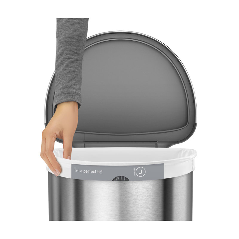 simplehuman 45 Liter / 12 Gallon Semi-Round Automatic Motion Sensor ...