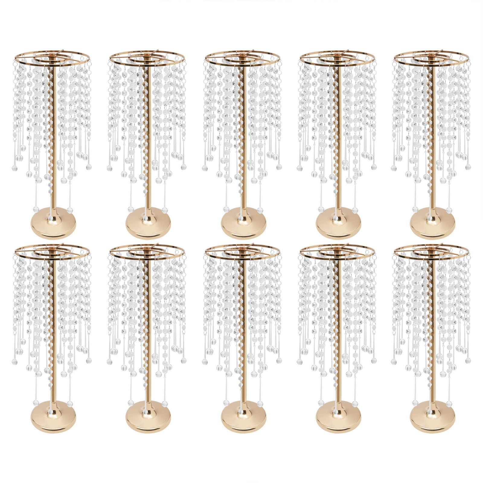 YXSUN 10 Pcs Crystal Table Silver/Gold Flower Stand for Wedding and ...