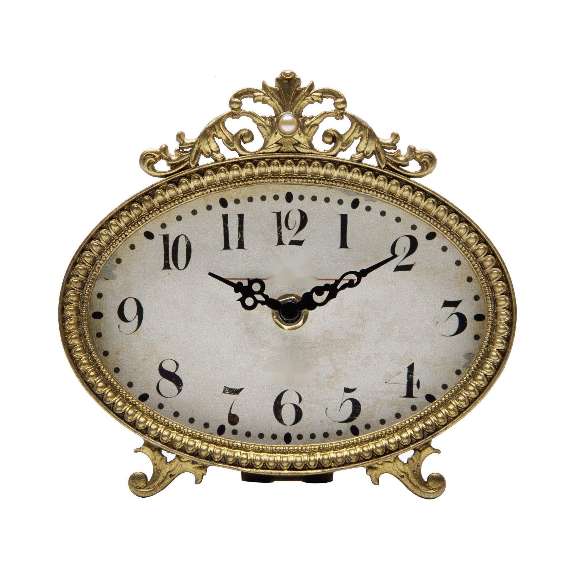 World Menagerie Vintage Table Clock, French Turquoise Color Rococo ...