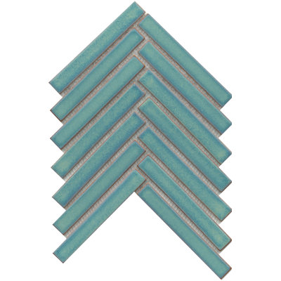 light blue chevron backsplash