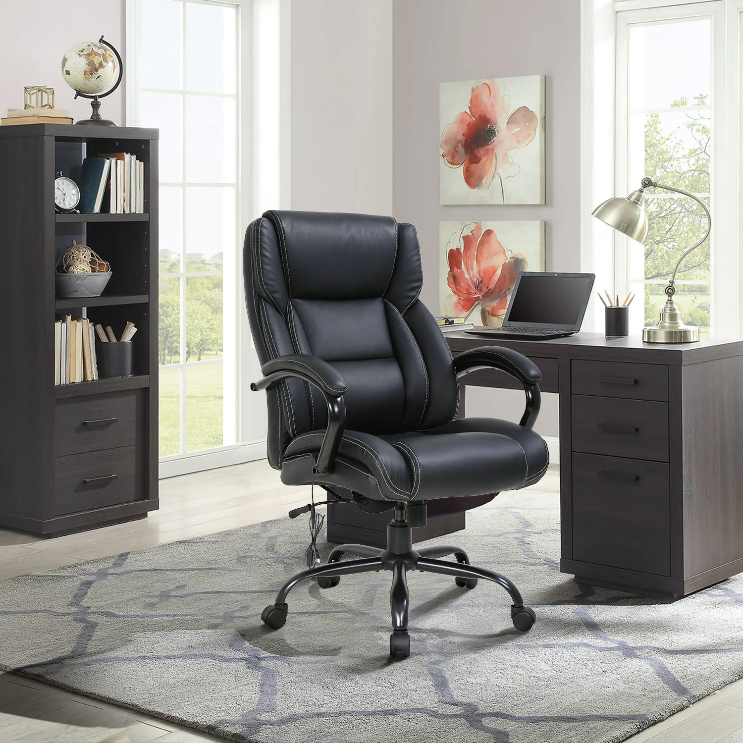 Inbox Zero Home Office Big and Tall Faux Leather Executive Chair,500LBS ...