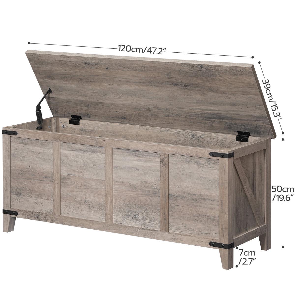 Gracie Oaks 47.2"W Farmhouse Storage Chest With Lift Top Blanket Chest ...