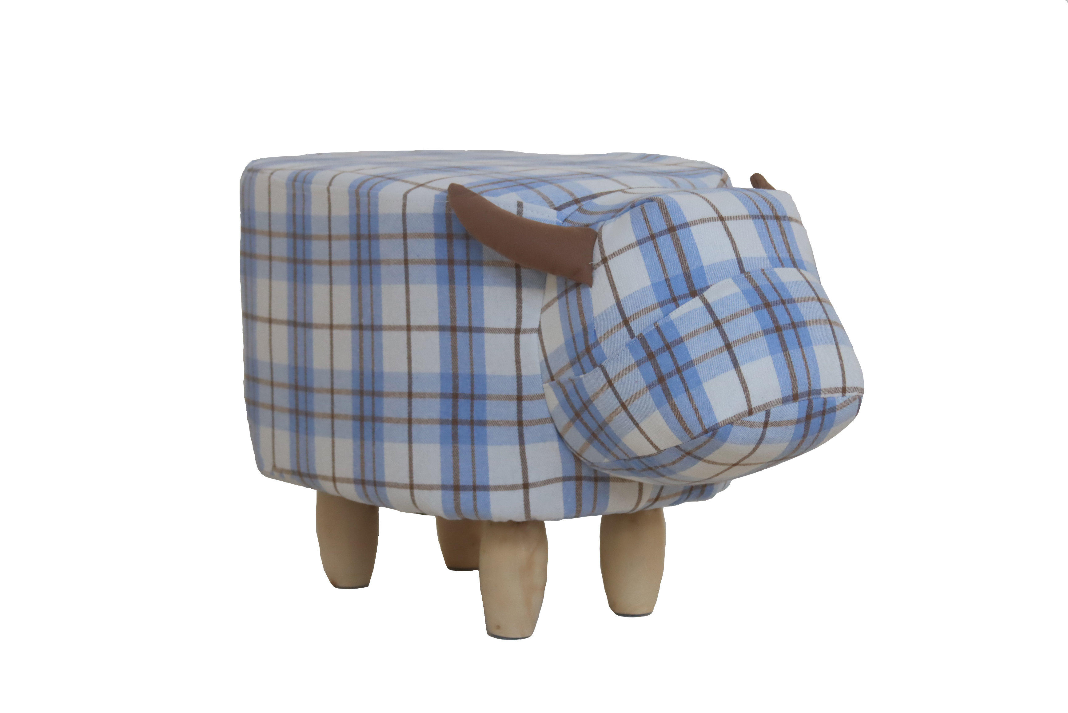 Gardeco Beth The Blue Tartan Cow Footstool | Wayfair.co.uk