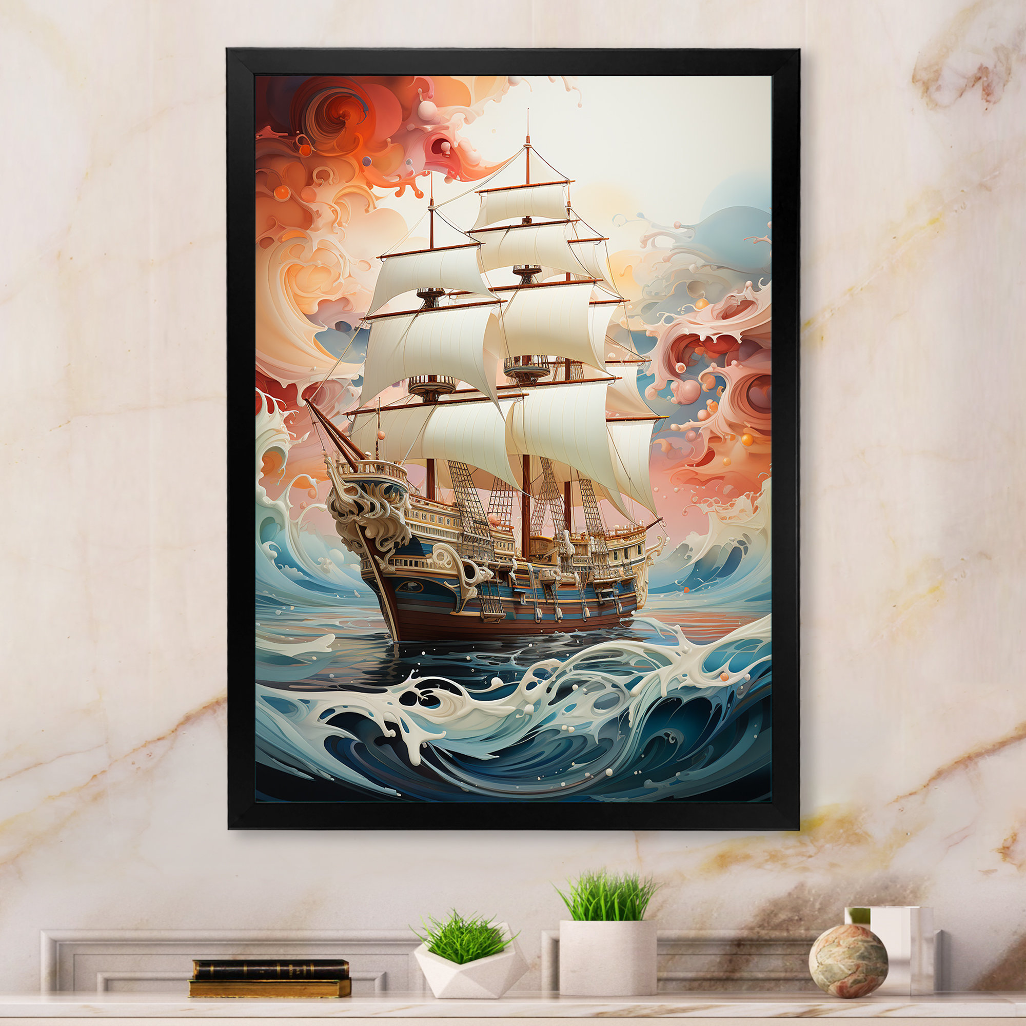 Longshore Tides Lezly Surrealism Boat the Impossible Voyage - Print ...