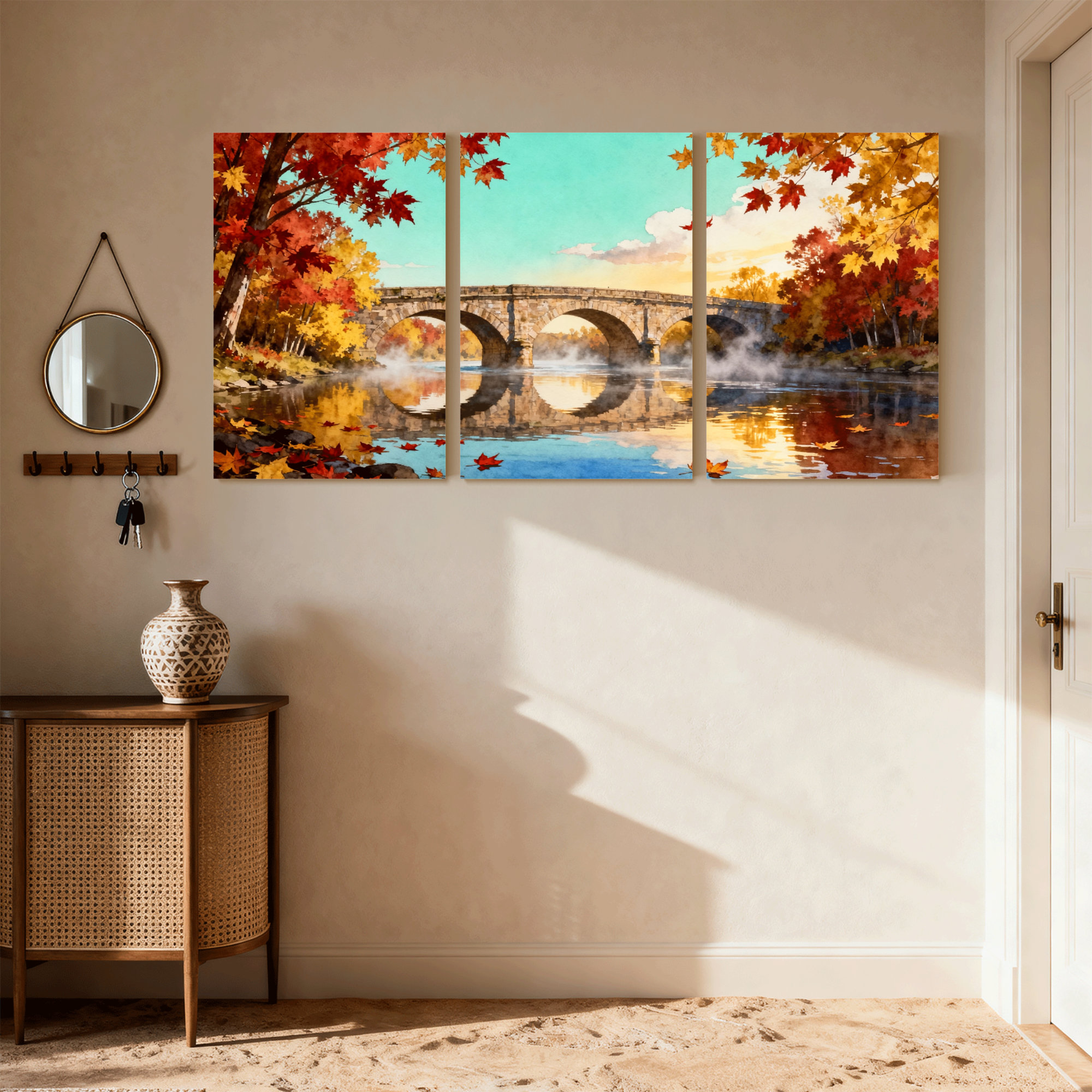 Alcott Hill® Landscape & Nature Autumn Bridge Reflection Landscape ...
