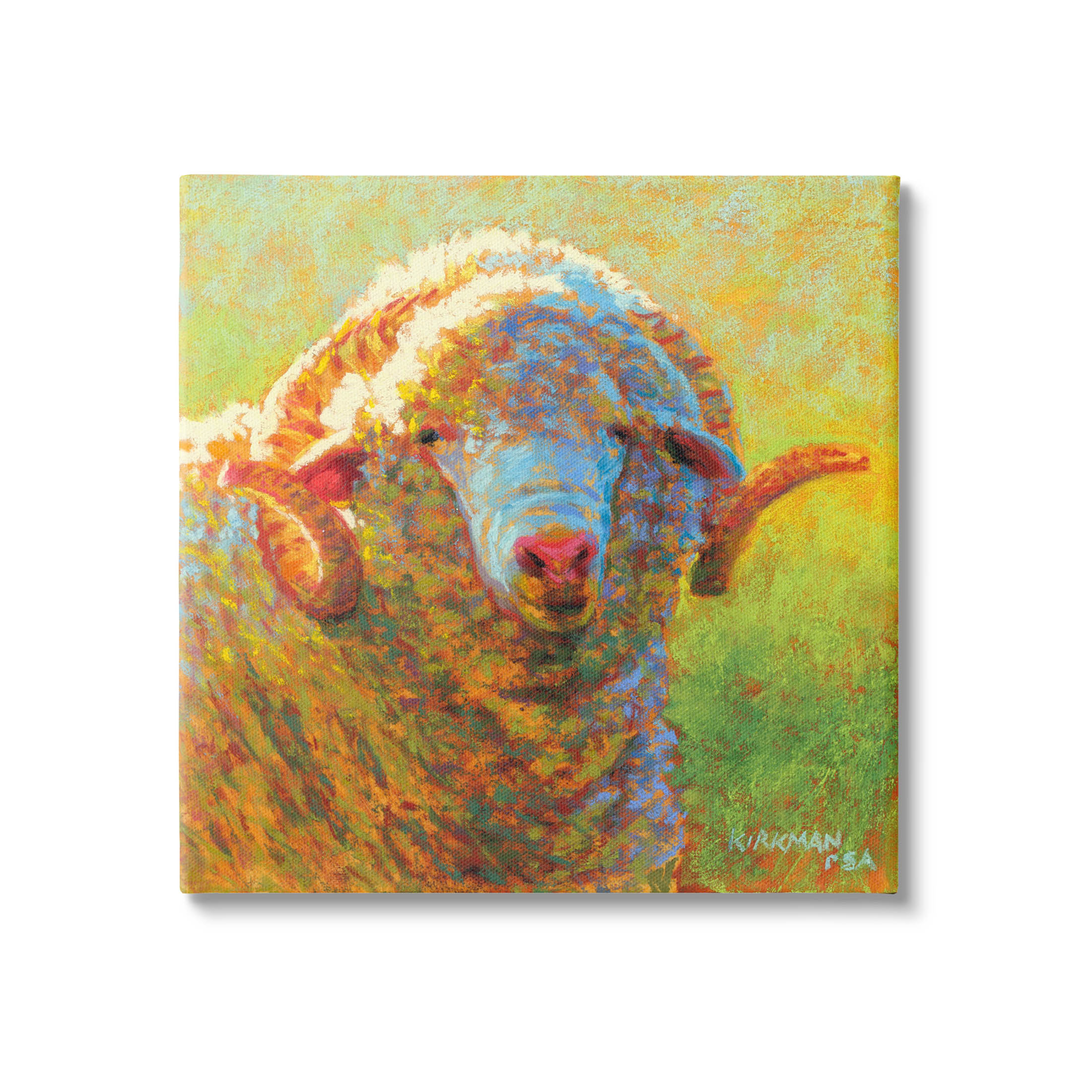 Stupell Industries Impressionist Sheep Country Portrait Canvas Wall Art ...