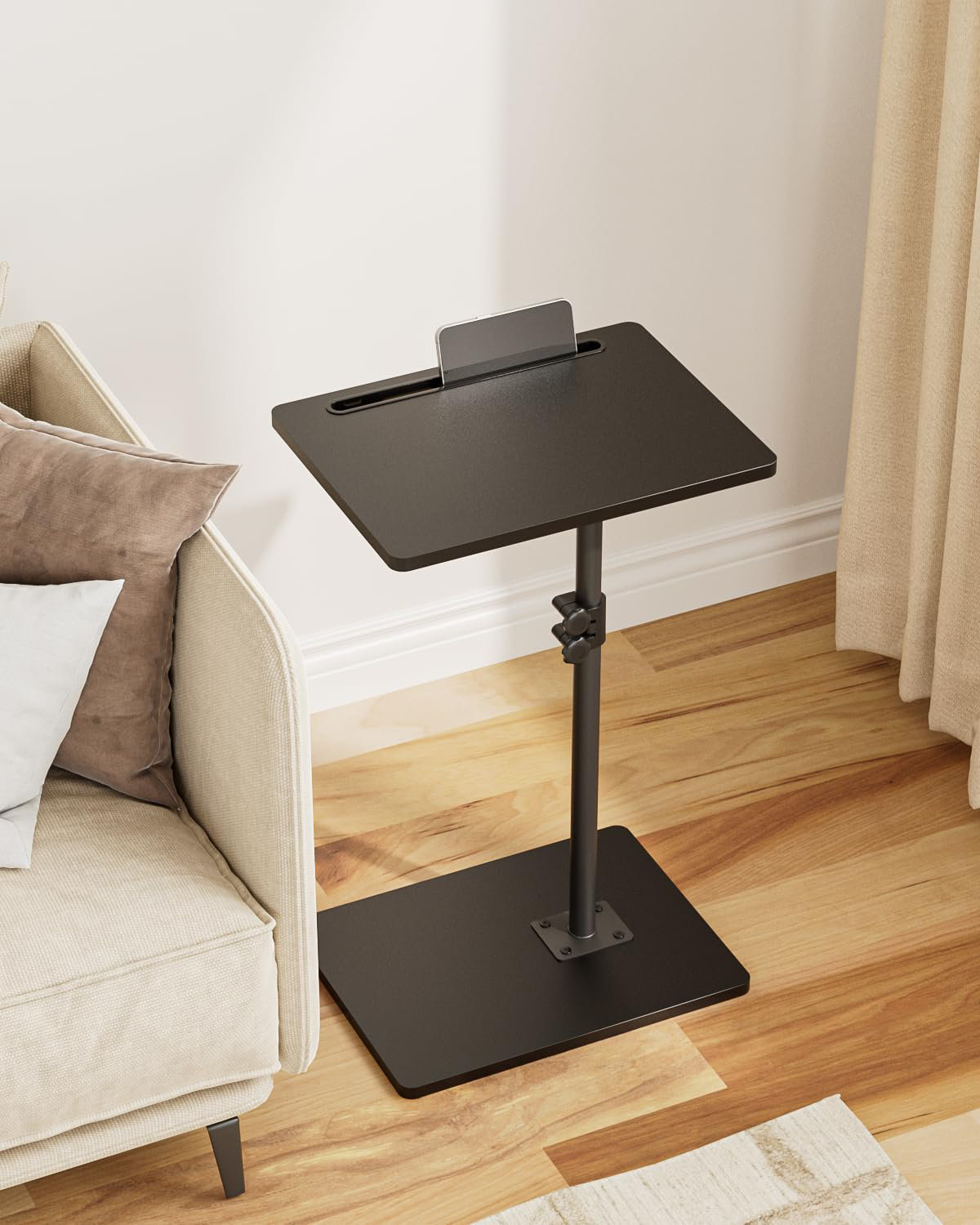 17 Stories Sofa Arm Tray Table, 360° Swivel Height Adjustable End Table ...