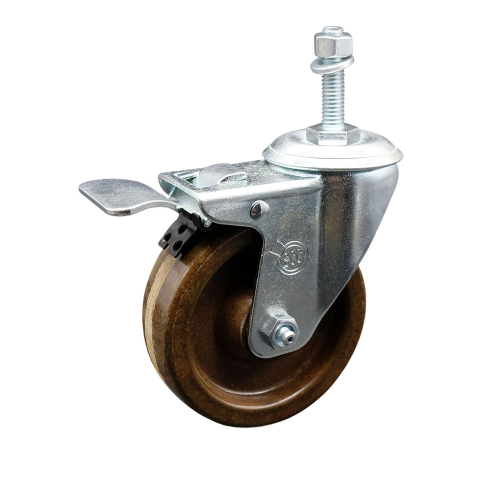 Service Caster 4 Inch High Temp Phenolic Swivel 3/8 Inch Stem Caster ...
