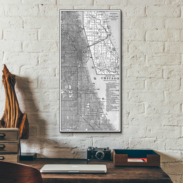 Williston Forge Epic Art 'Tinted Map Of Chicago' By Vision Studio ...