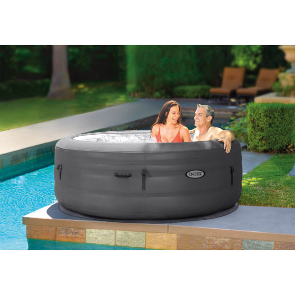 Intex Simple Spa 100-Jet Inflatable Hot Tub with Filter Pump and Cover ...