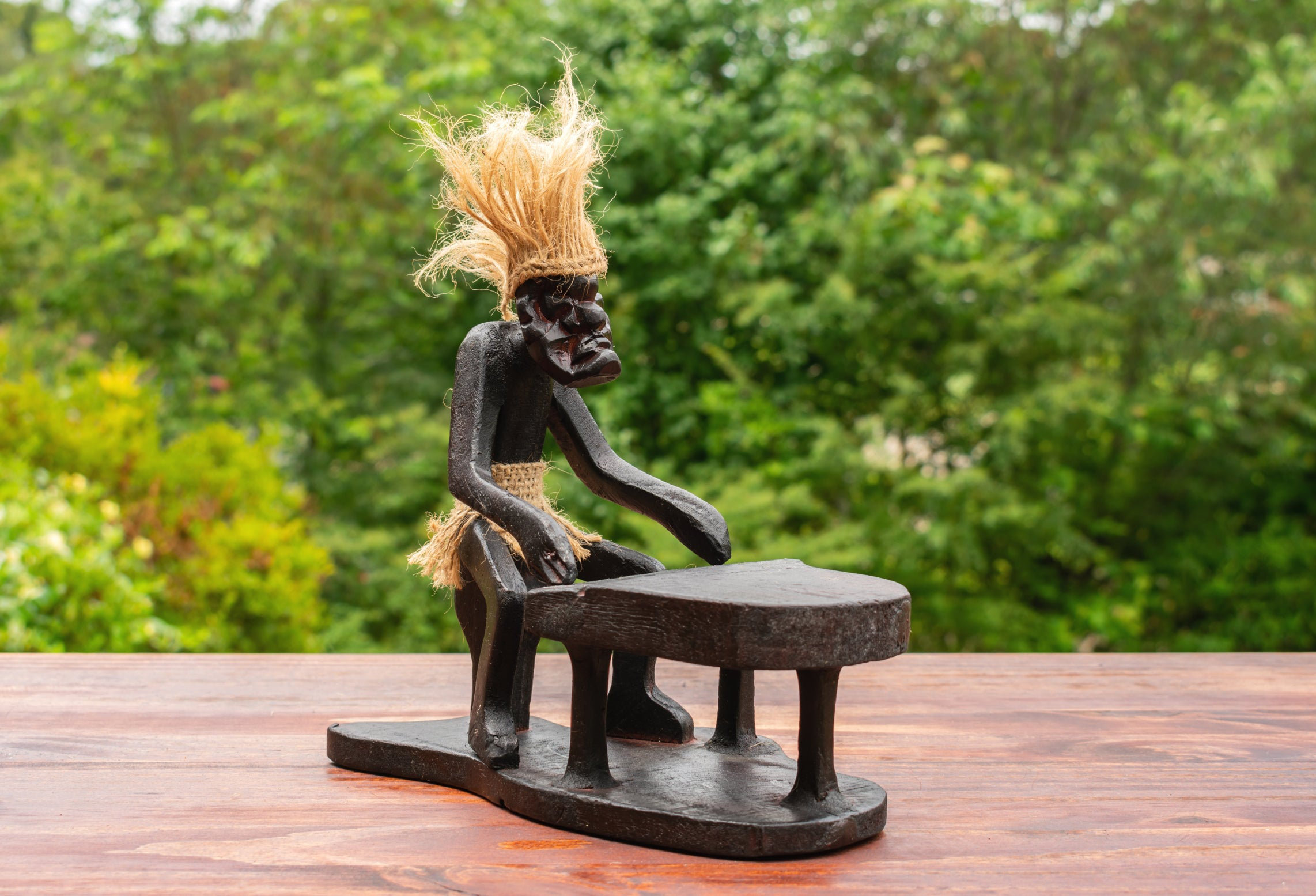 Millwood Pines Aurelien Handmade Wooden Primitive Tribal Funny Statue ...