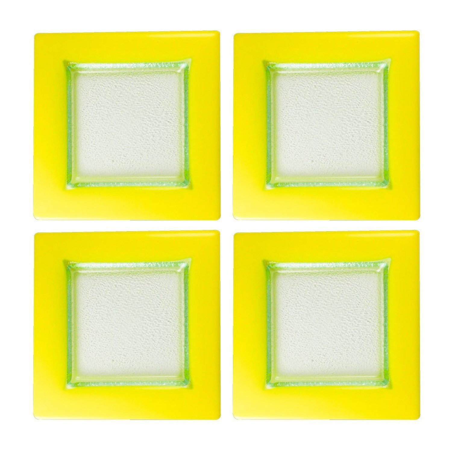 Turgla Home Glass Dinnerware 6" x 6" Square Glass Plate (Set of 4 ...