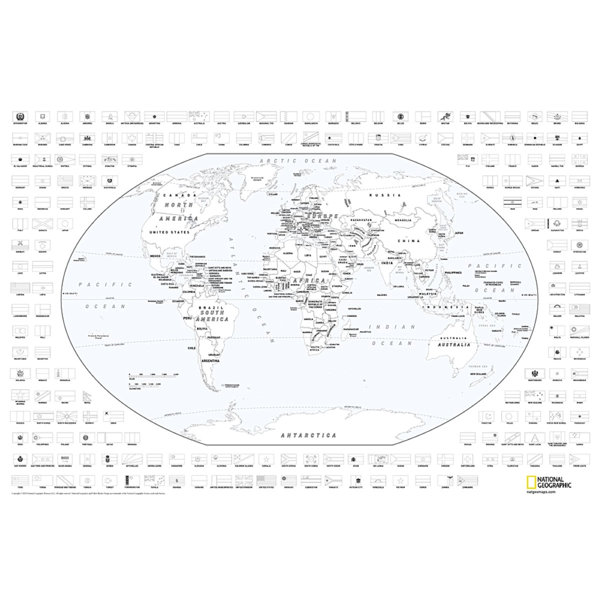 National Geographic Maps World Coloring Map - Tubed | Wayfair