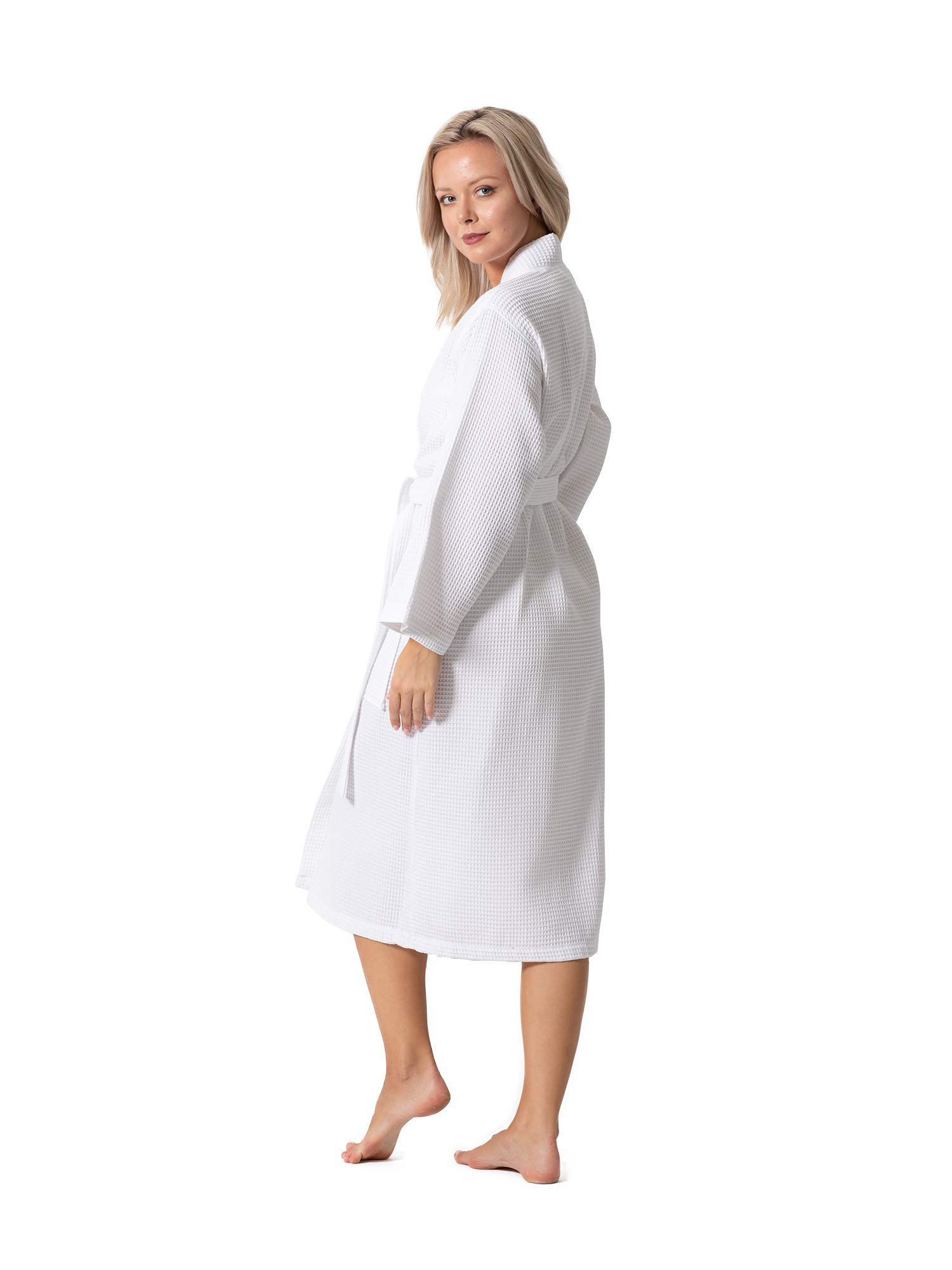 Latitude Run® Turkish Linen Waffle Knit Lightweight Kimono Spa & Bath ...