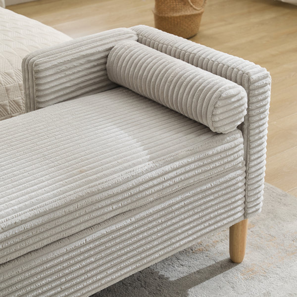 Mercer41 Upholstered Flip Top Storage Bench With Bolster Pillows ...