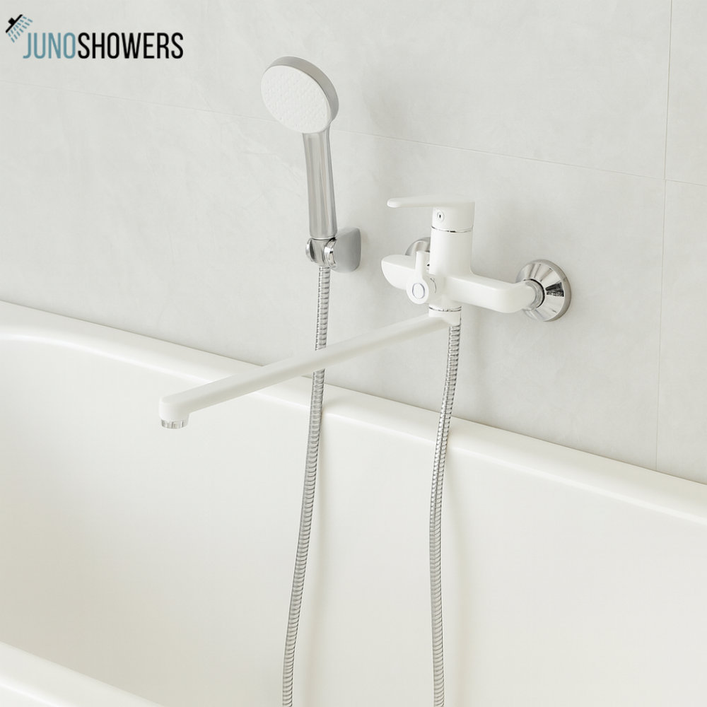 Juno Showers Juno Colorful Long Spout Single Handle Wall Mount Shower ...