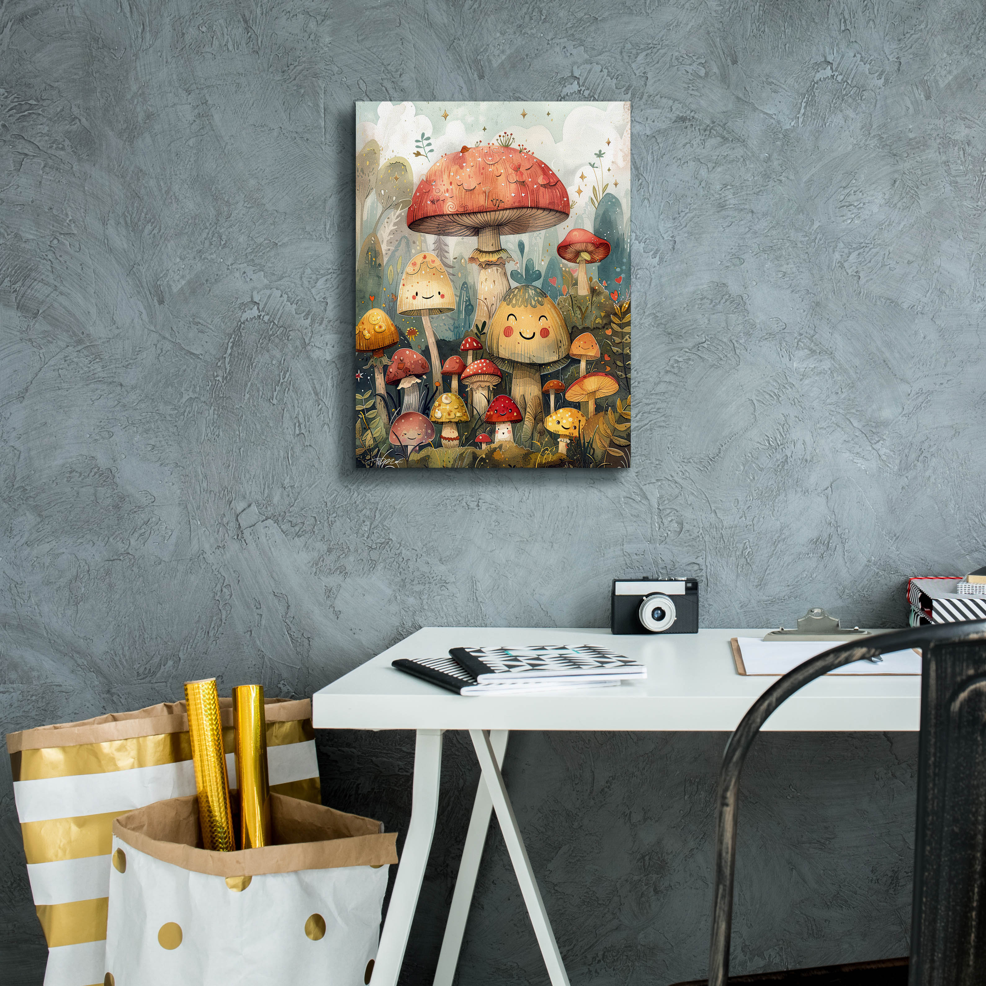 August Grove® 'Cute Mushrooms' by Momart Canvas Wall Art | Wayfair