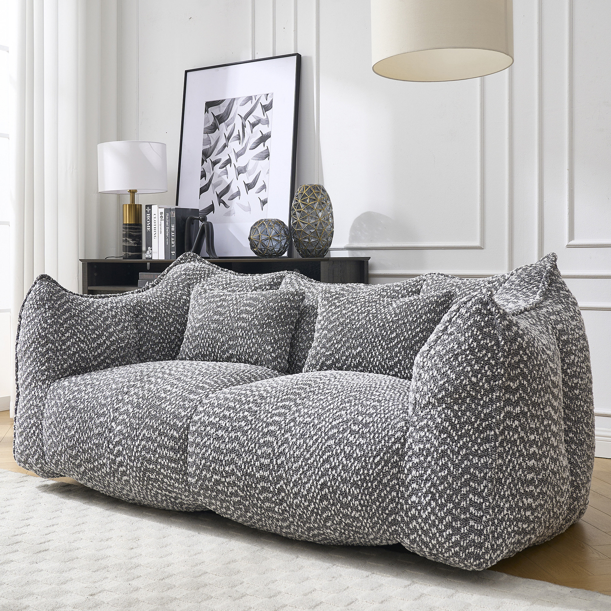 Latitude Run® Soft Beanbag Chair With High Resilience Foam Core For Two ...