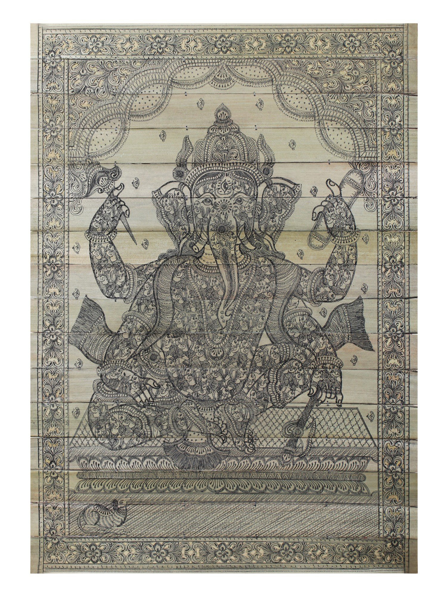 Bungalow Rose Ganesha With Mushaka Palm Leaf Painting | Paata Painting ...