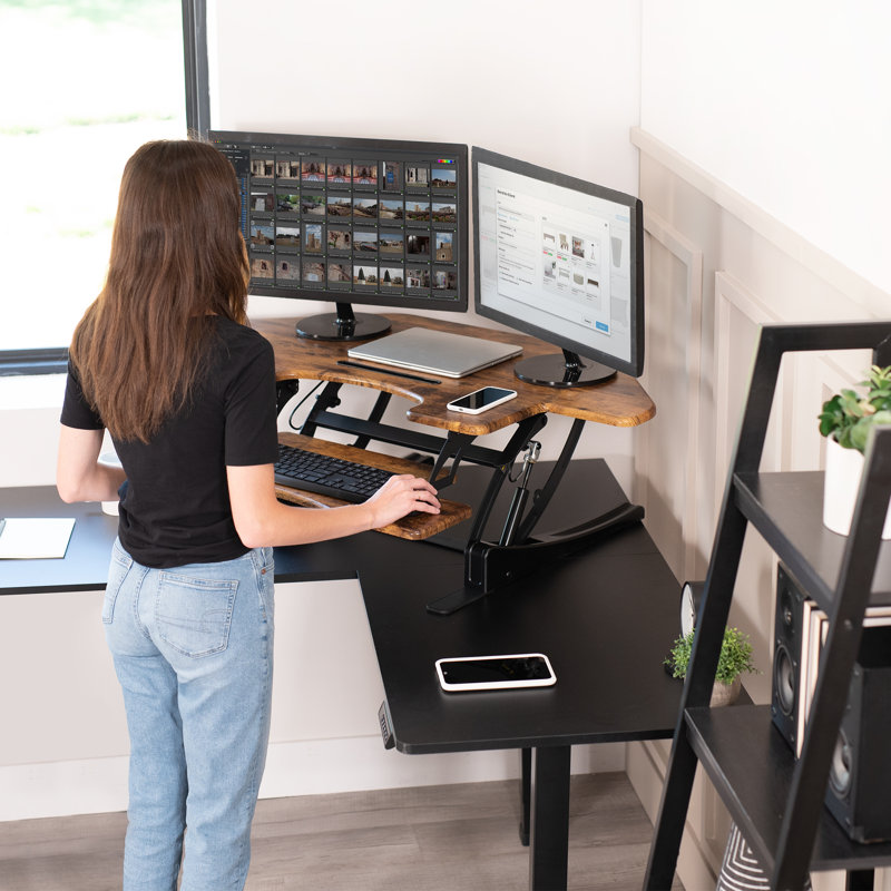 Vivo 44" Corner Standing Desk Converter DESK-V000VC Series & Reviews ...