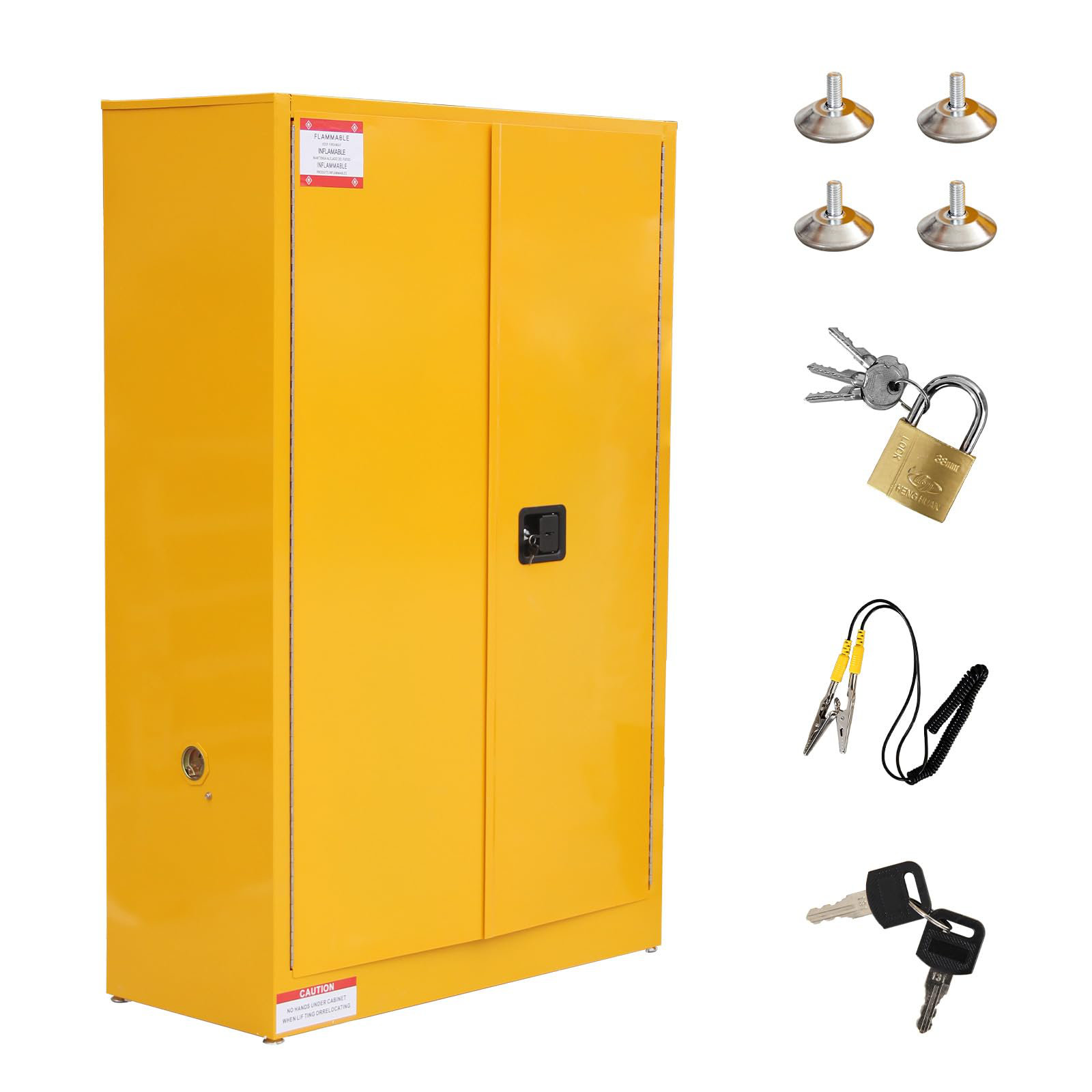 17 Stories 45 Gal Flammable Safe Cabinet, 43" X 18" X 65" Galvanized ...