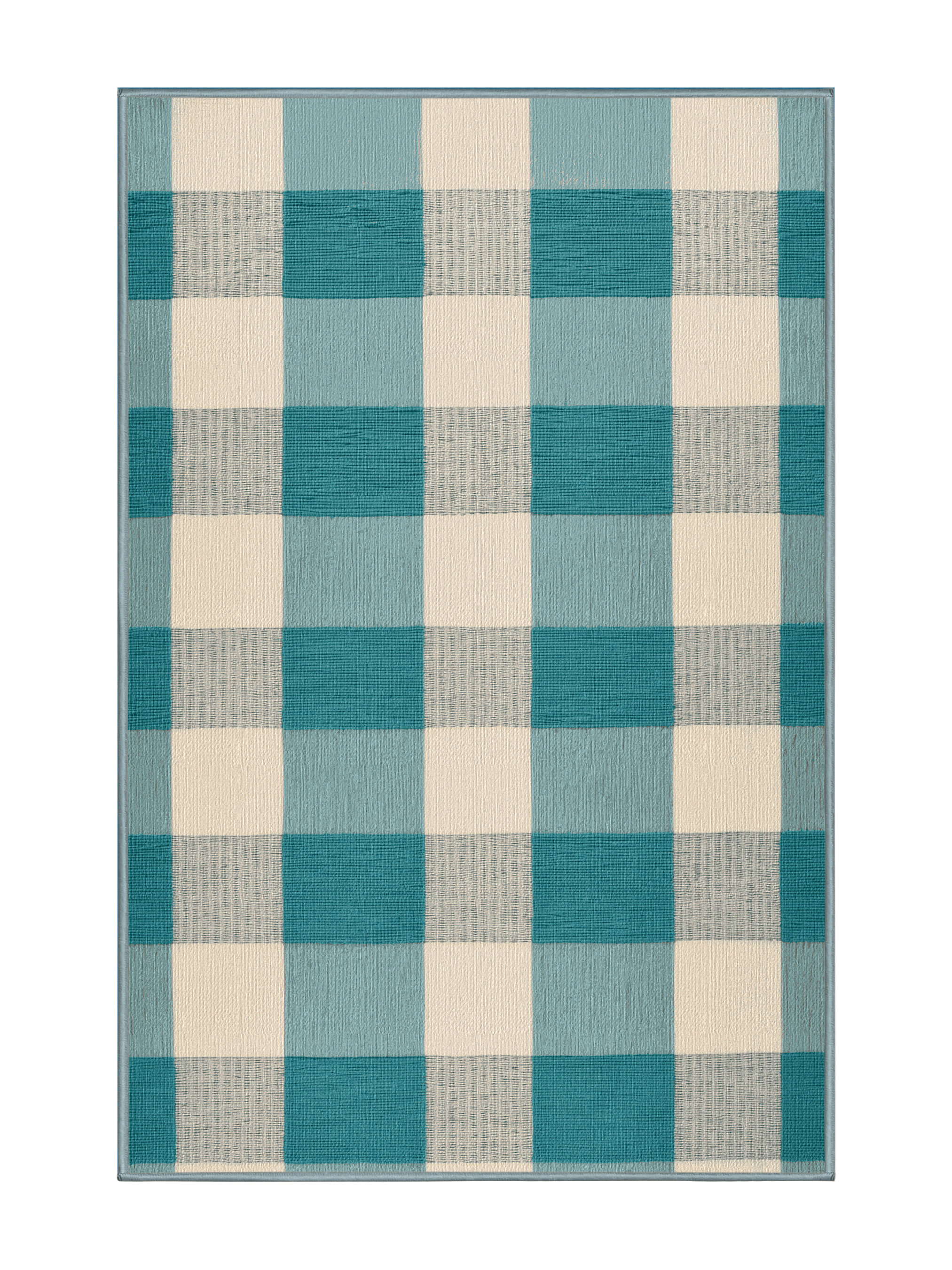 Latitude Run® Machine Washable Checkered Blue Area Rug | Wayfair
