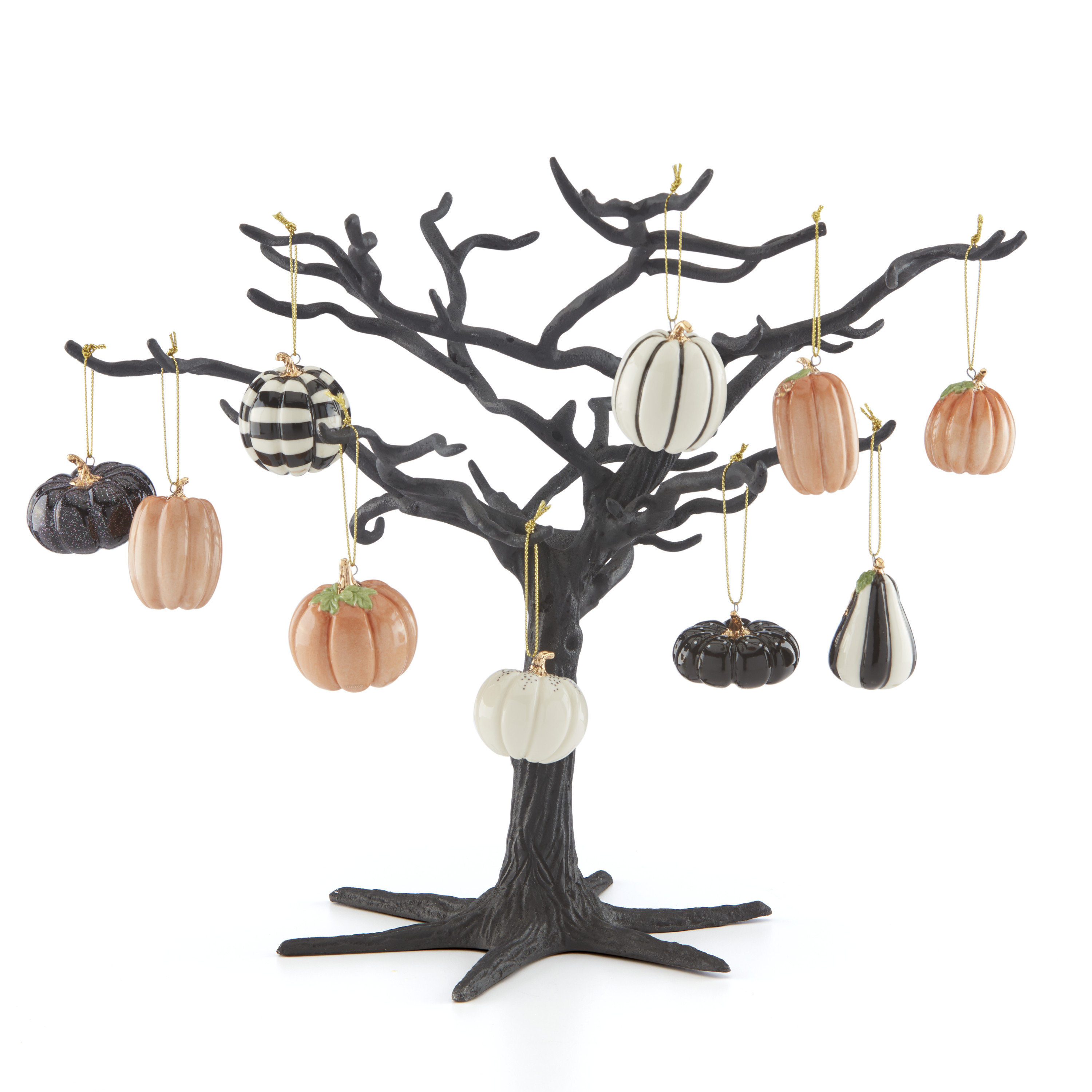 Lenox ORNAMENT TREES Mini Pumpkin 10-Piece Ornament & Tree Set | Wayfair