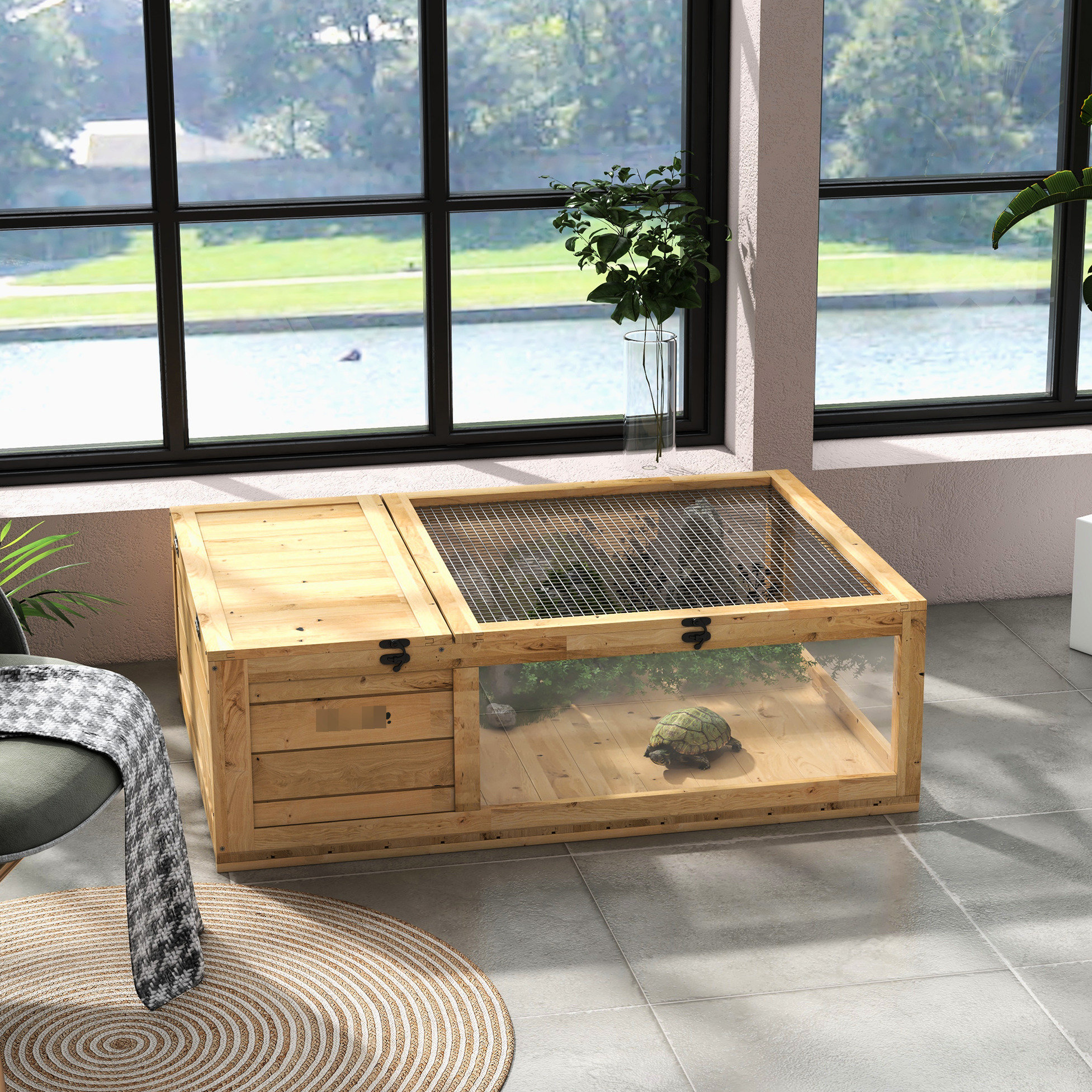 Tucker Murphy Pet™ Wooden Reptile Cage - Tortoise House For Snakes. 2 ...