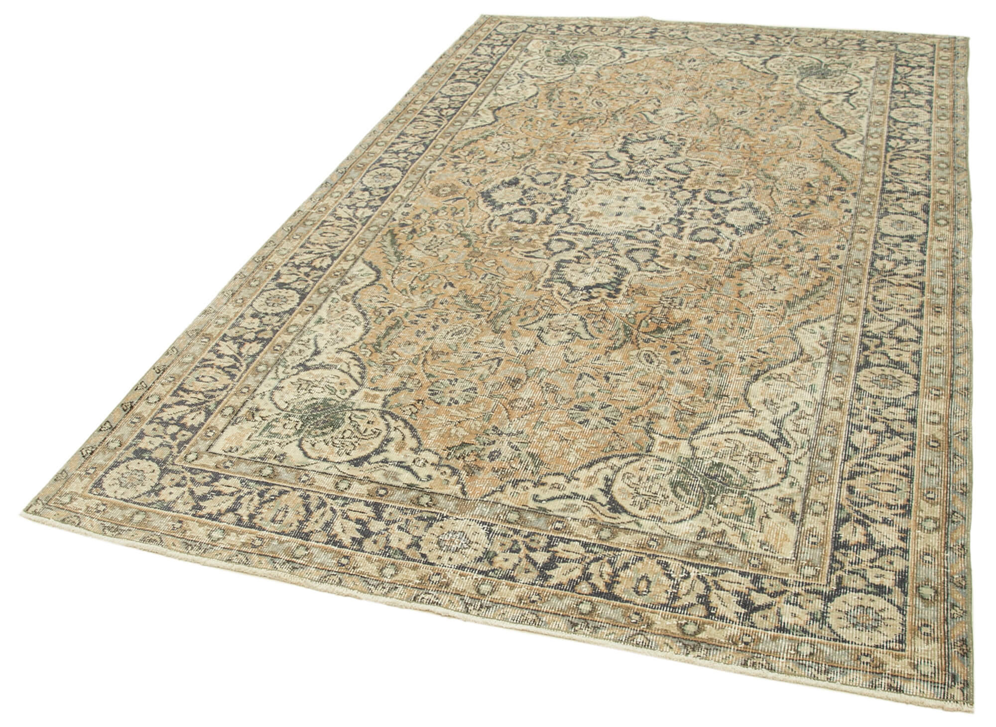 Lofy Tapis beige rétro intérieur / extérieur en coton tissé à la machine 5 pi 5 po x 8 pi 7 po ...