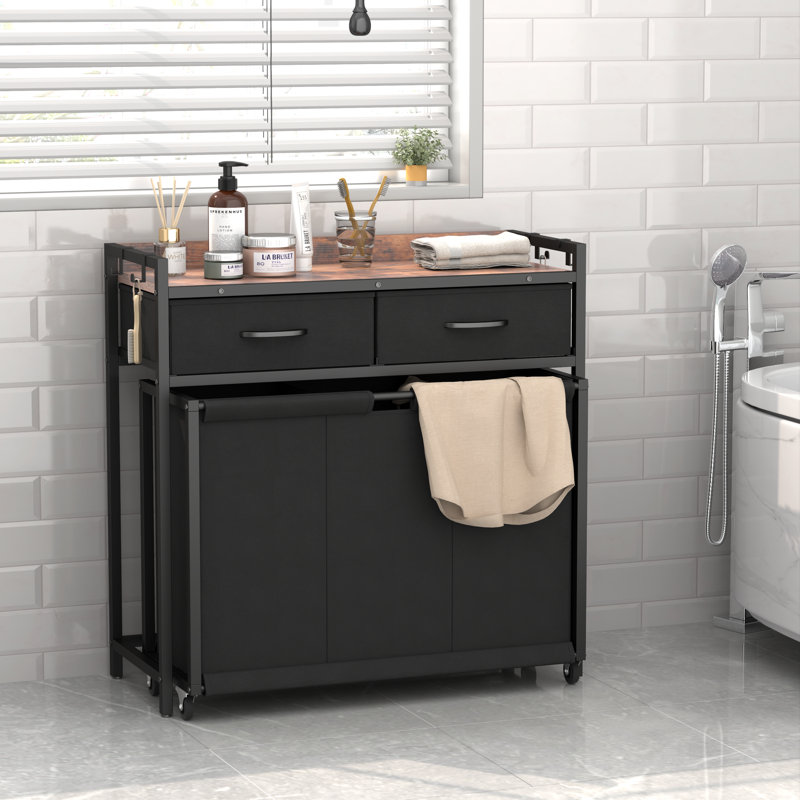 17 Stories Rustand Rolling Laundry Sorter with Handles & Reviews | Wayfair