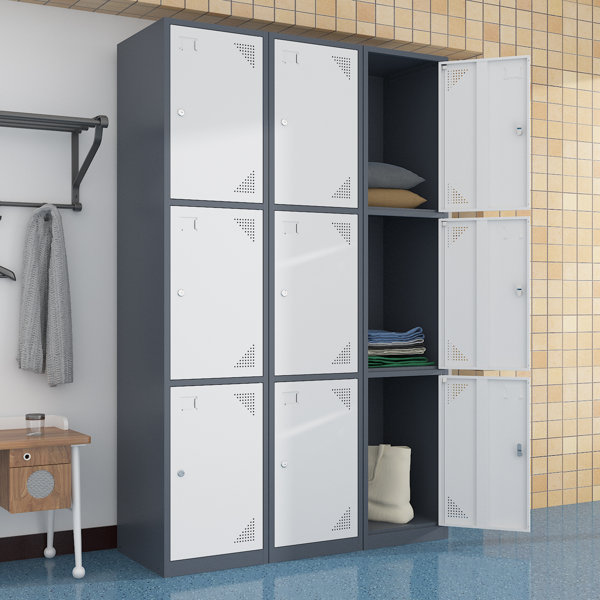 Dsarui 15 Inch Wide Storage Lockers Cabinet With 3 Doors And Keys For ...