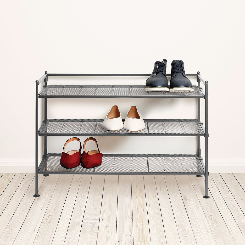 Seville Classics 3 TIER MESH SHOE RACK, SILVER - Wayfair Canada